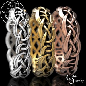 Womens Gold Celtic Forever Band, Celtic Wedding Ring, 10K 14K 18K Gold ...