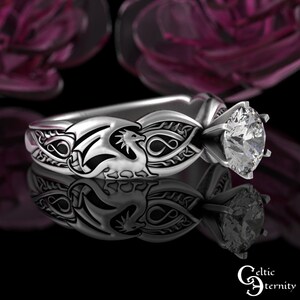 1 Carat Mother of Dragons Solitaire Ring, Sterling Moissanite Dragon ...