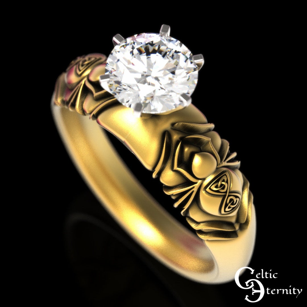 10K Moissanite Spider Ring, Celtic Spider Engagement Ring, 10K Spider ...