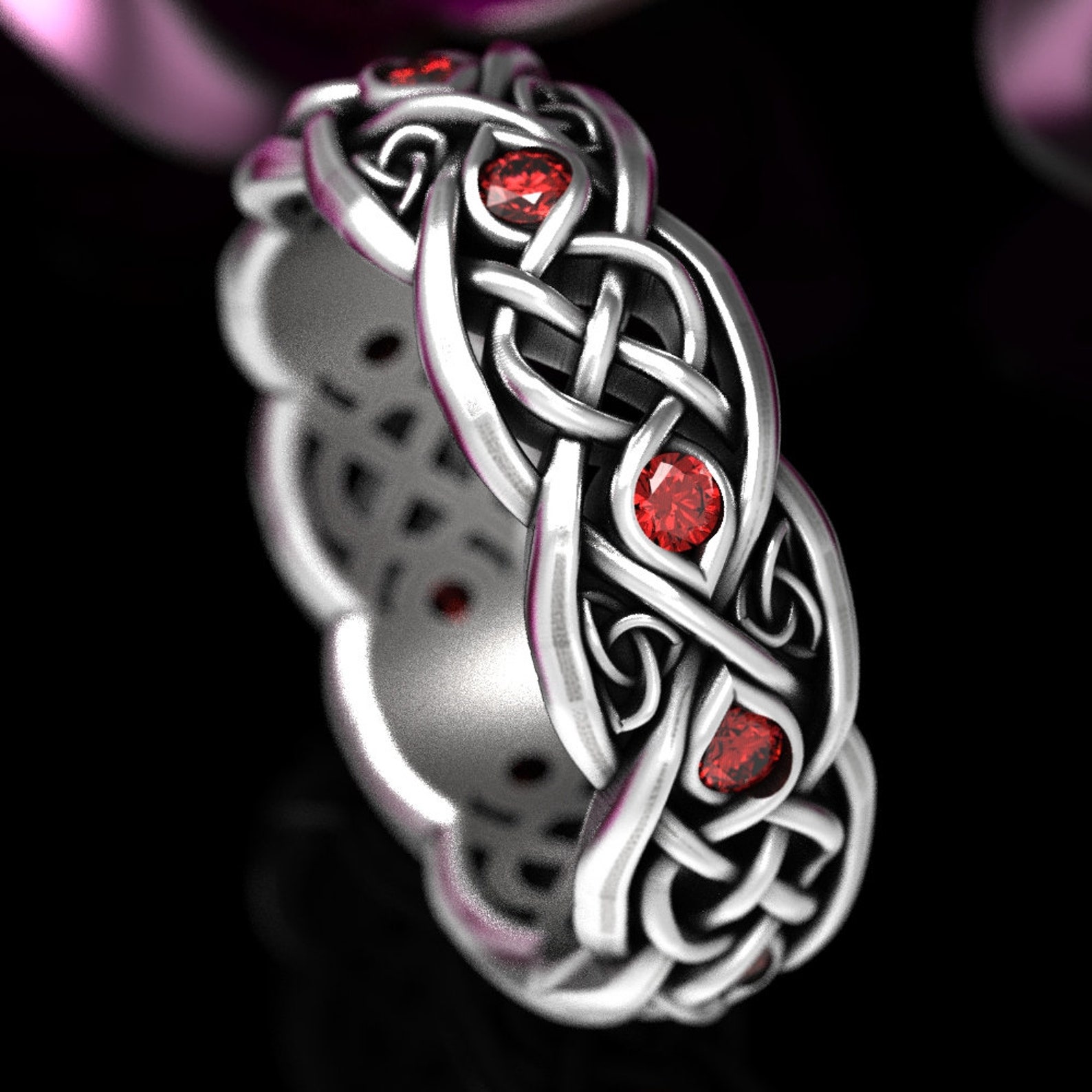 Infinity Wedding Ring Set Matching Ruby Wedding Rings | Etsy