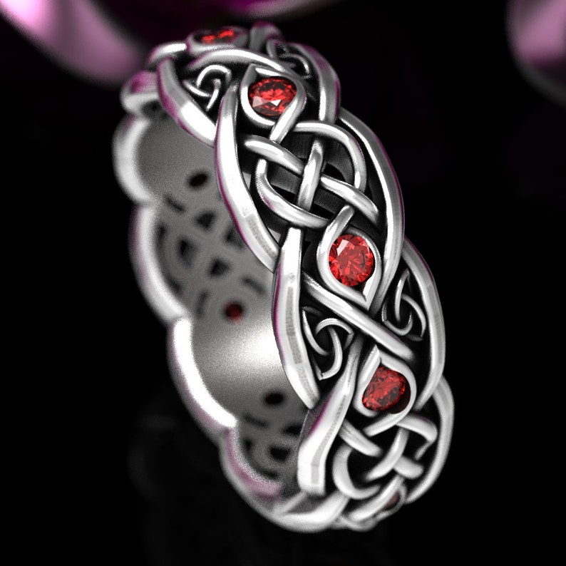 Infinity Wedding Ring Set Matching Ruby Wedding Rings | Etsy