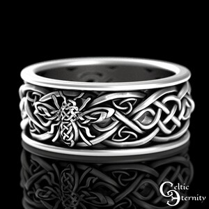 Gold His Hers Bee Wedding Ring Set, 10K 14K Irish Celtic Matching ...