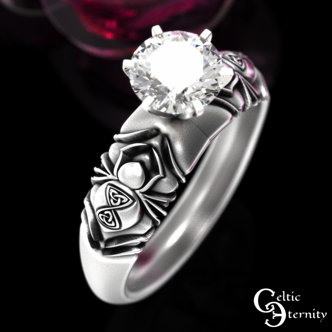 Moissanite Spider Ring, Celtic Spider Wedding Ring, Sterling Spider ...