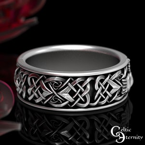 Sterling Silver Mens Claddagh Ring, Mens Claddagh Ring, Mans Irish Wedding Band, Silver Irish ...