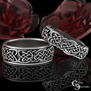 Classic Matching Irish Knotwork Wedding Band Set, Sterling His Hers ...