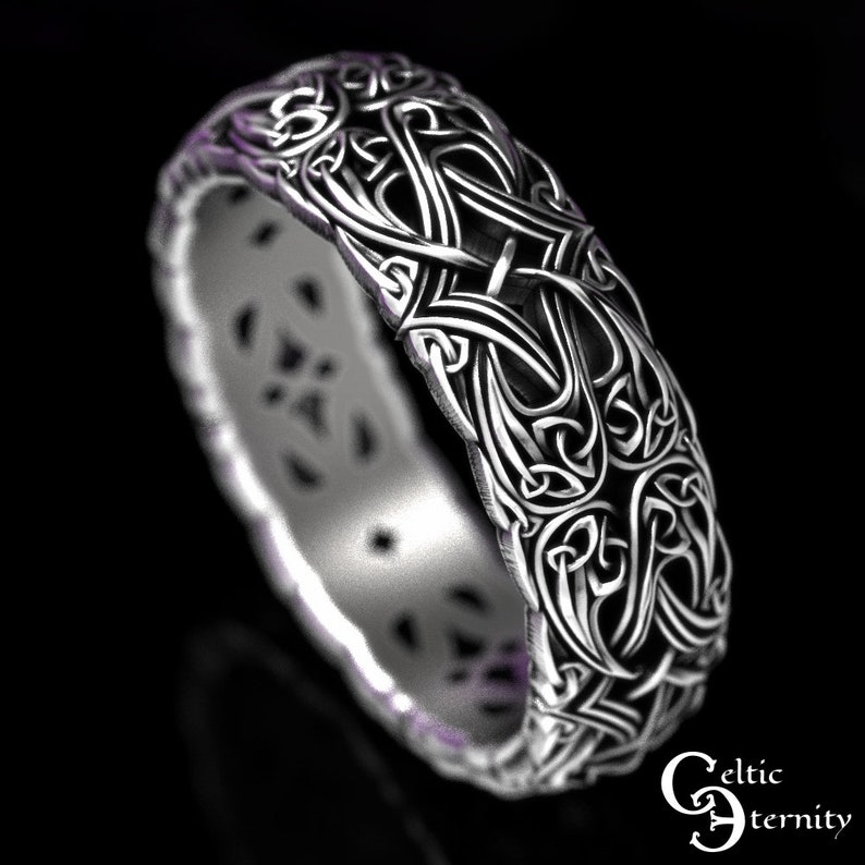 Gold Trinity Knot Ring, Celtic Trinity Knot Ring, White Gold Trinity ...