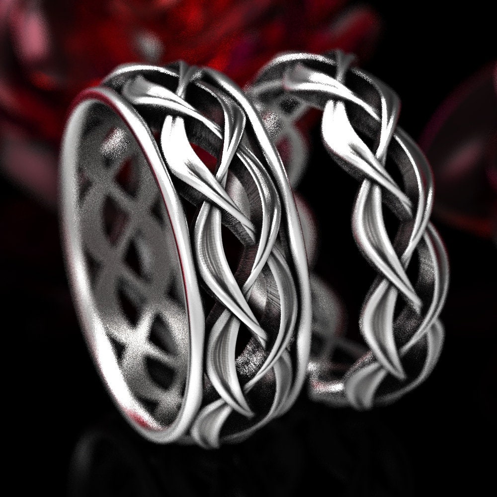 Celtic Wedding Ring In Sterling Silver, Woven Celtic Wedding Ring ...