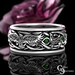 Matching Emerald Raven Wolf Ring Set His Hers Sterling Celtic - Etsy