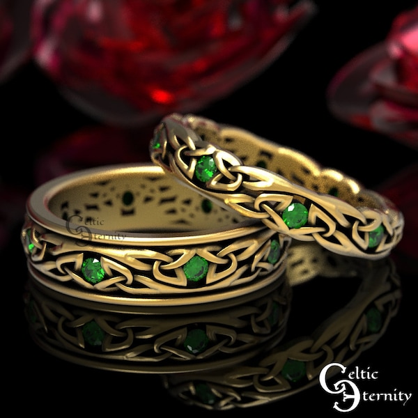 Celtic His and Hers Wedding Bands - Etsy