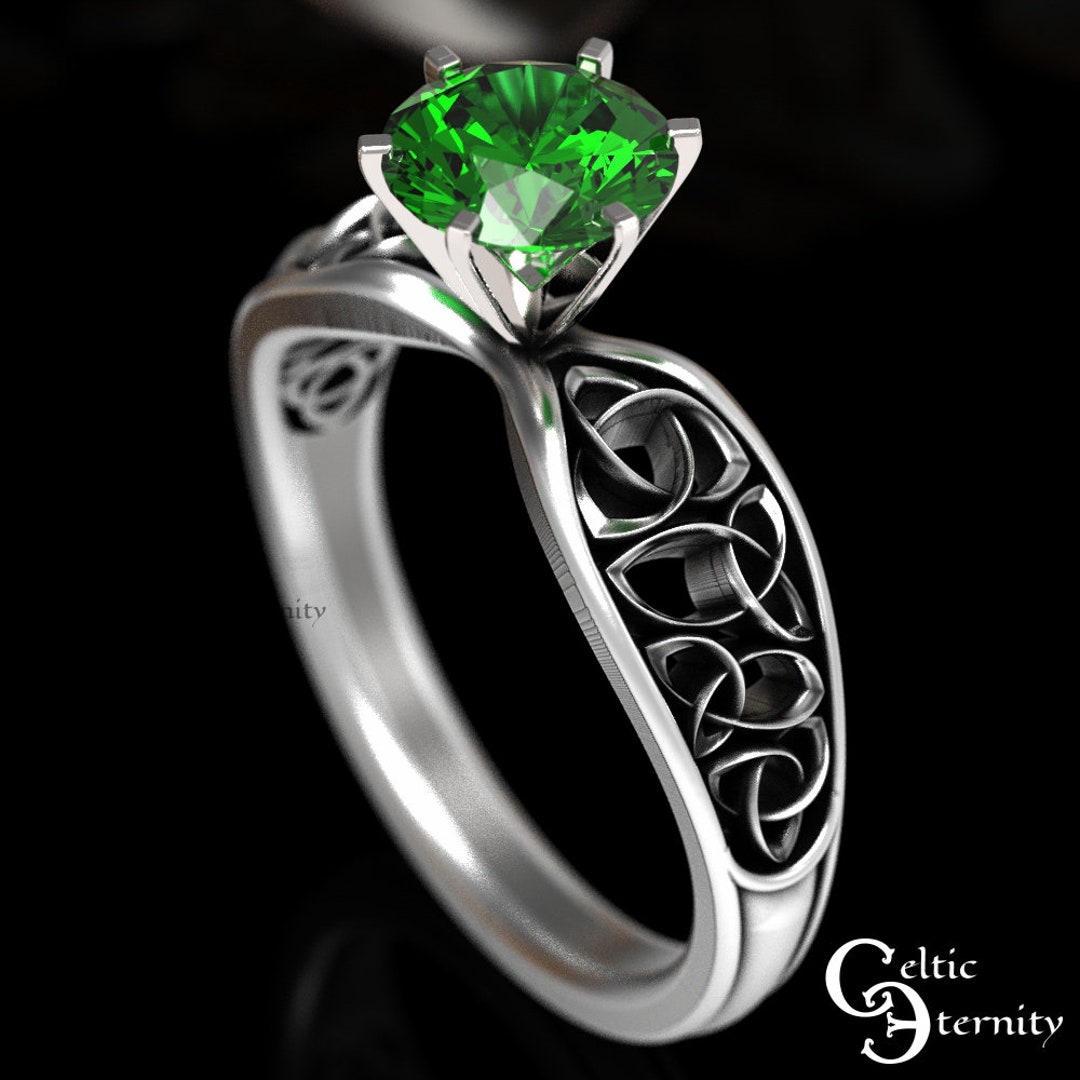 Celtic Emerald Engagement Rings