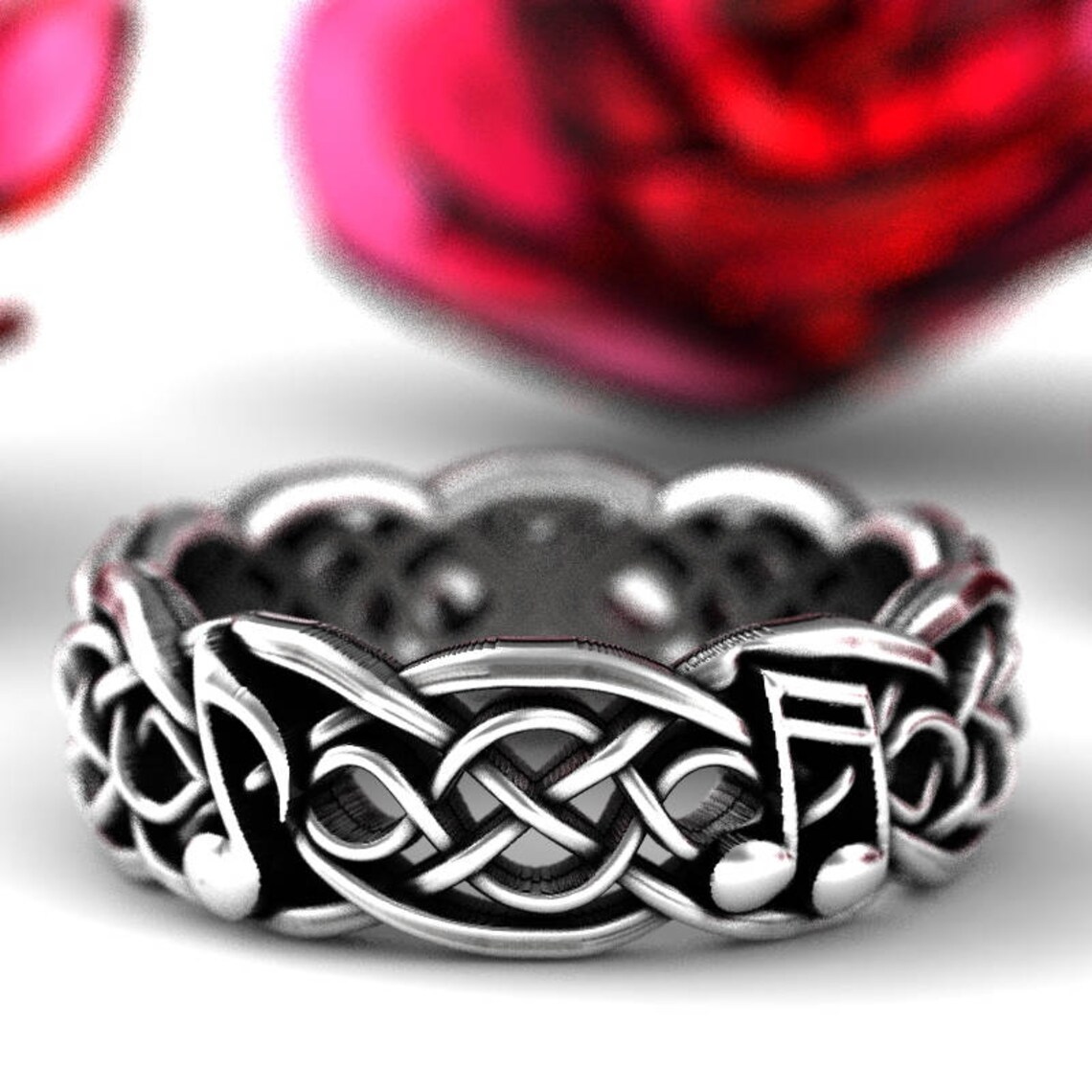 Musical Wedding Ring Infinity Symbol Ring Celtic Sterling - Etsy