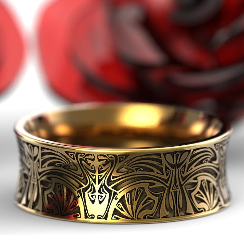 Gold Norse Wedding Ring Tribal Wedding Band Norseman Ring - Etsy