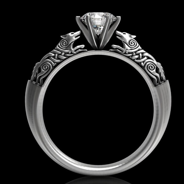 Wolf Diamond Ring - Etsy