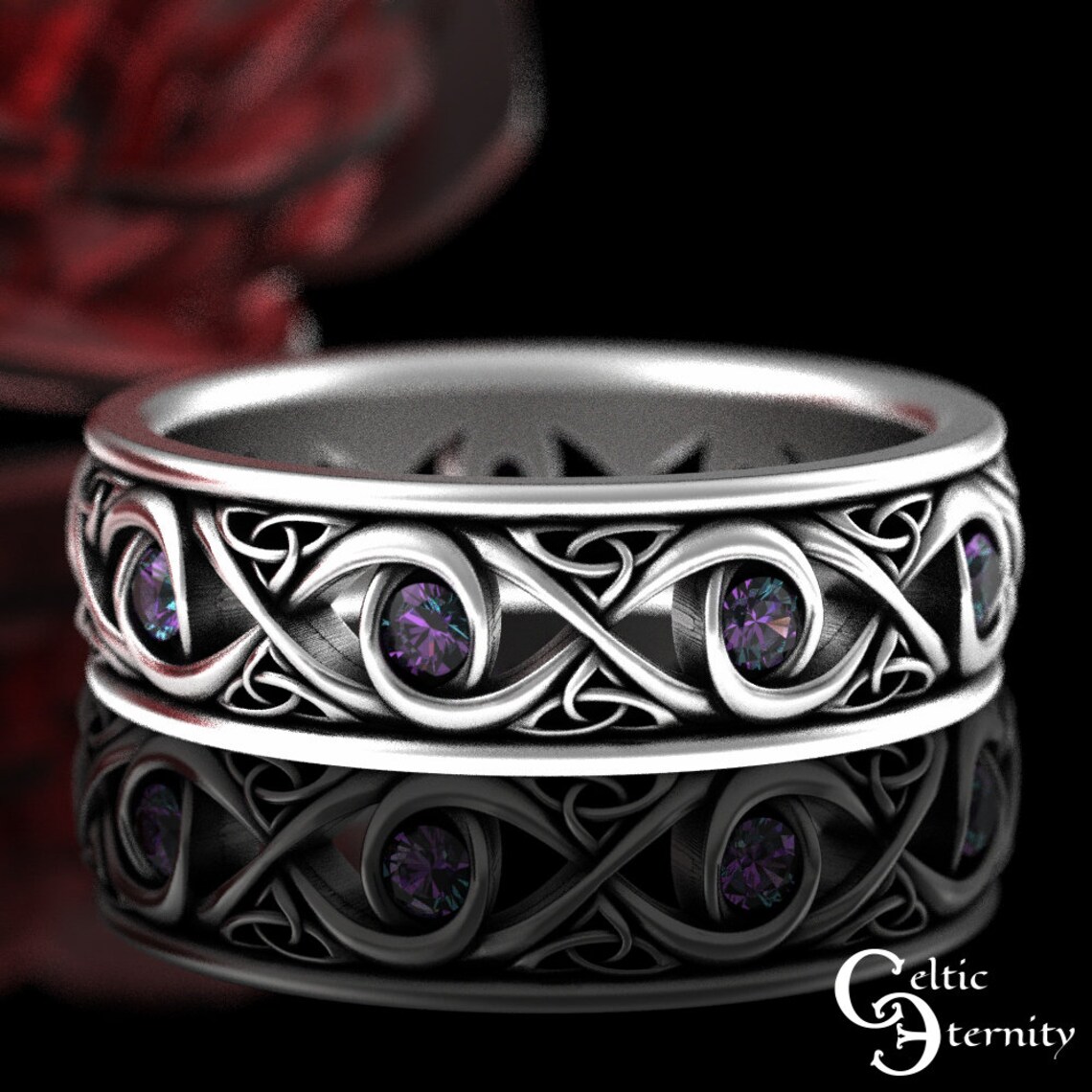 Mens Alexandrite Ring Mens Alexandrite Wedding Ring Mens - Etsy