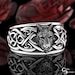 Mens Viking Wolf Knotwork Ring, Sterling Wolf Herald Ring, Silver ...