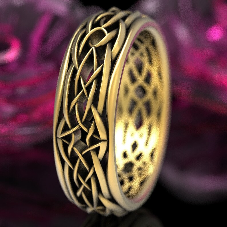 Infinity Celtic Knot Ring Woven Wedding Band Gold Irish - Etsy