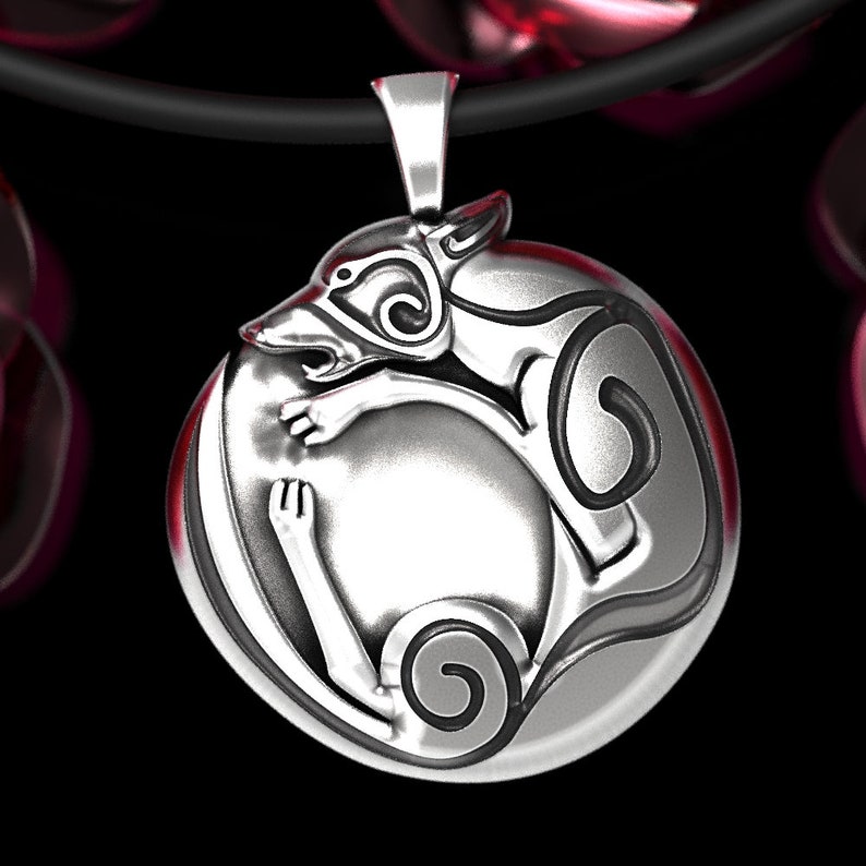 Sterling Silver Wolf Necklace Celtic Pendant Celtic Wolf - Etsy