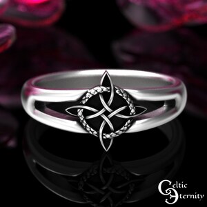 Gold Celtic Knot Ring, 10K Womens Celtic Ring, Witch Knot Ring, Gold ...