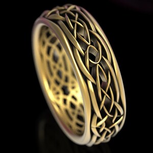 Infinity Celtic Knot Ring, Woven Wedding Band, Gold Irish Wedding Ring, Unique Celtic Knot Ring ...