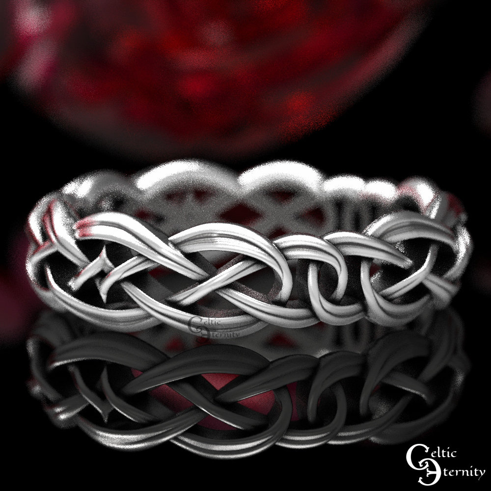 Matching Celtic Wedding Bands, Sterling Celtic Ring Set, Wedding Ring ...