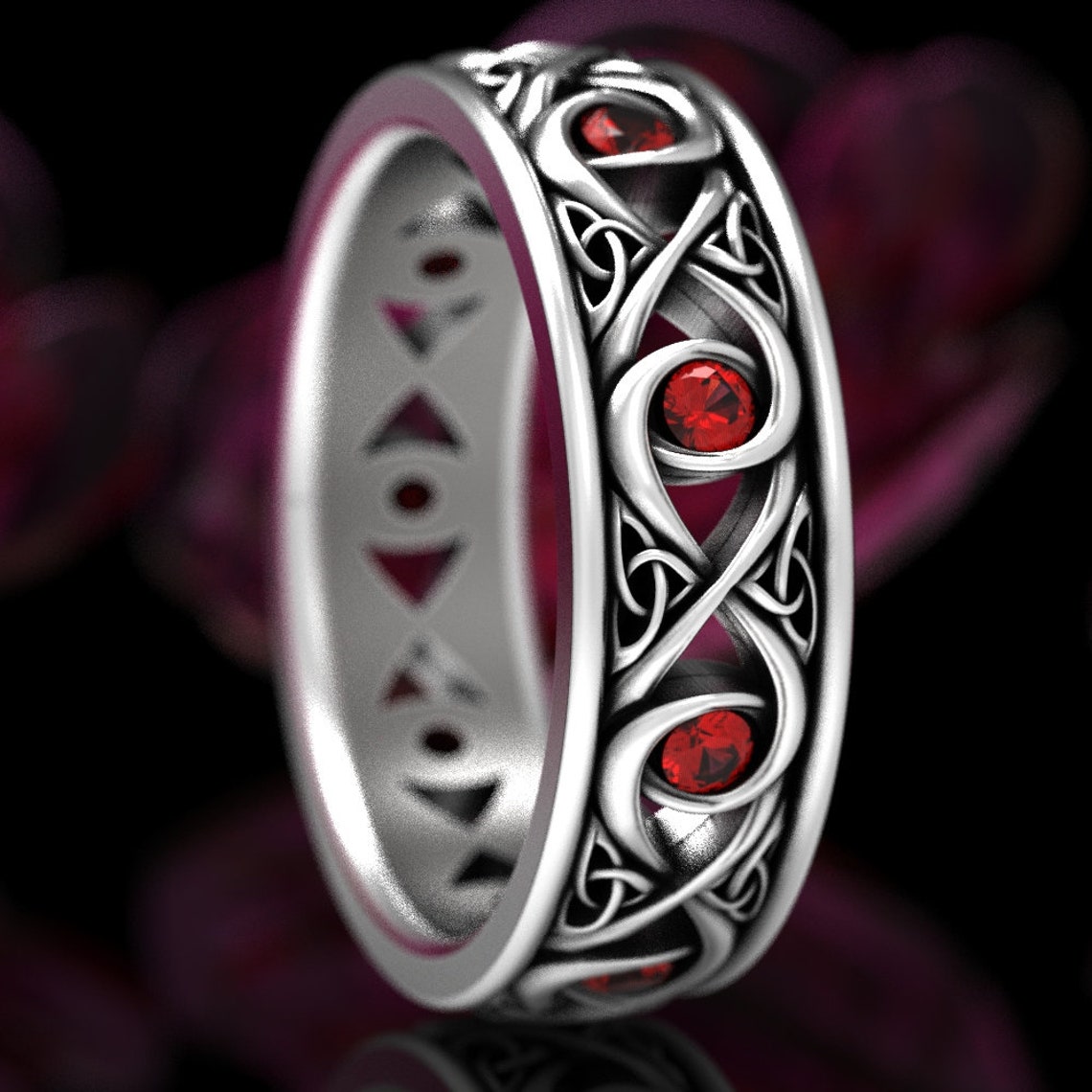 Infinity Ruby Wedding Ring Celtic Ruby Wedding Ring Infinity - Etsy