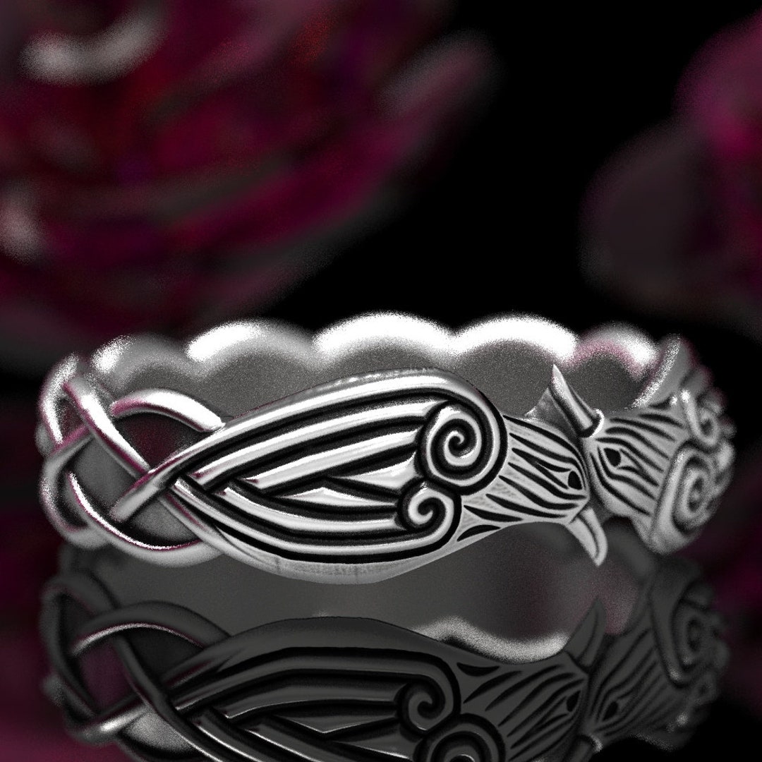 Celtic Knot Raven Ring, Norse Raven Ring, Hugin and Munin Celtic Raven ...