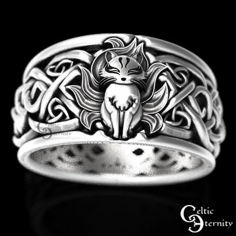 Kitsune Fox Celtic Ring Kitsune Ring Sterling Silver Fox - Etsy