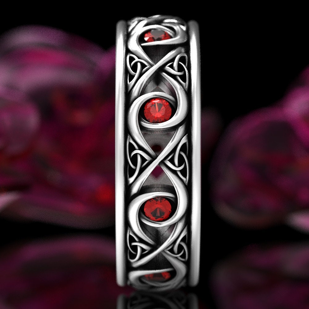 Infinity Ruby Wedding Ring Celtic Ruby Wedding Ring Infinity | Etsy