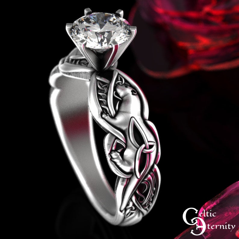 10K 14K Gold Otter Engagement Ring Moissanite Otter Ring - Etsy