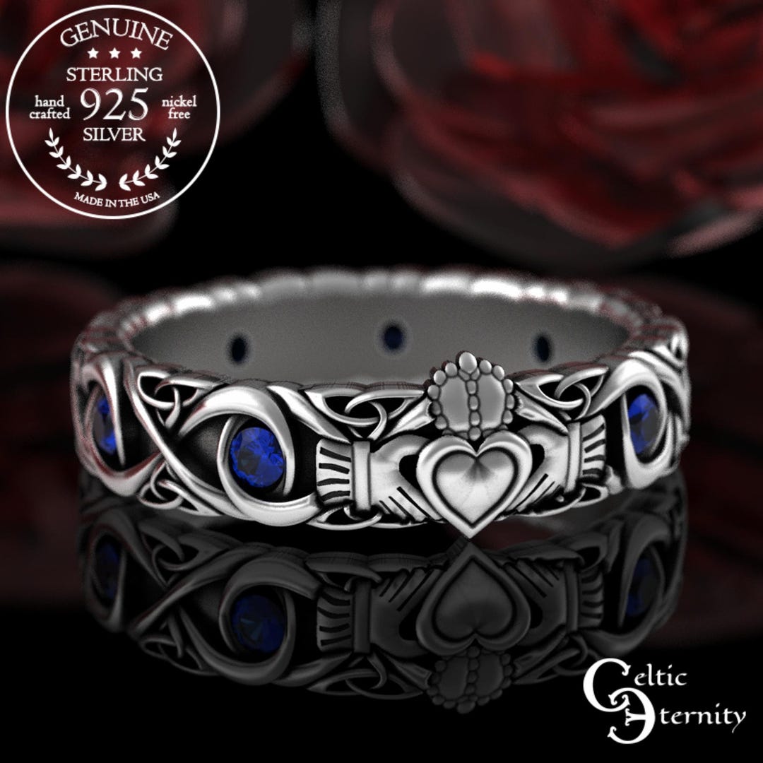 Womens Infinity Trinity Knot Claddagh Ring, Sterling Knotwork Crown ...