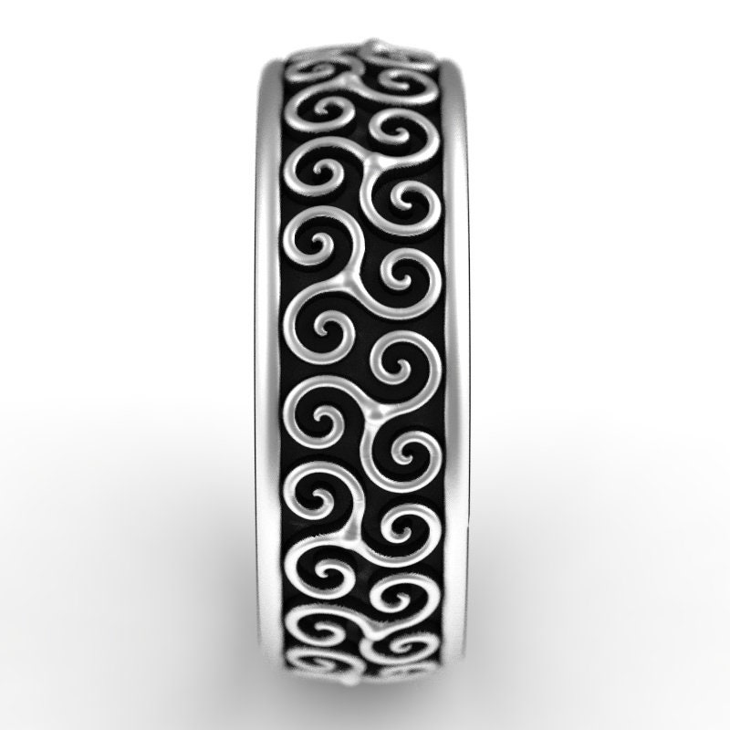 Repeating Celtic Pattern Ring Sterling Silver Triskele Ring - Etsy
