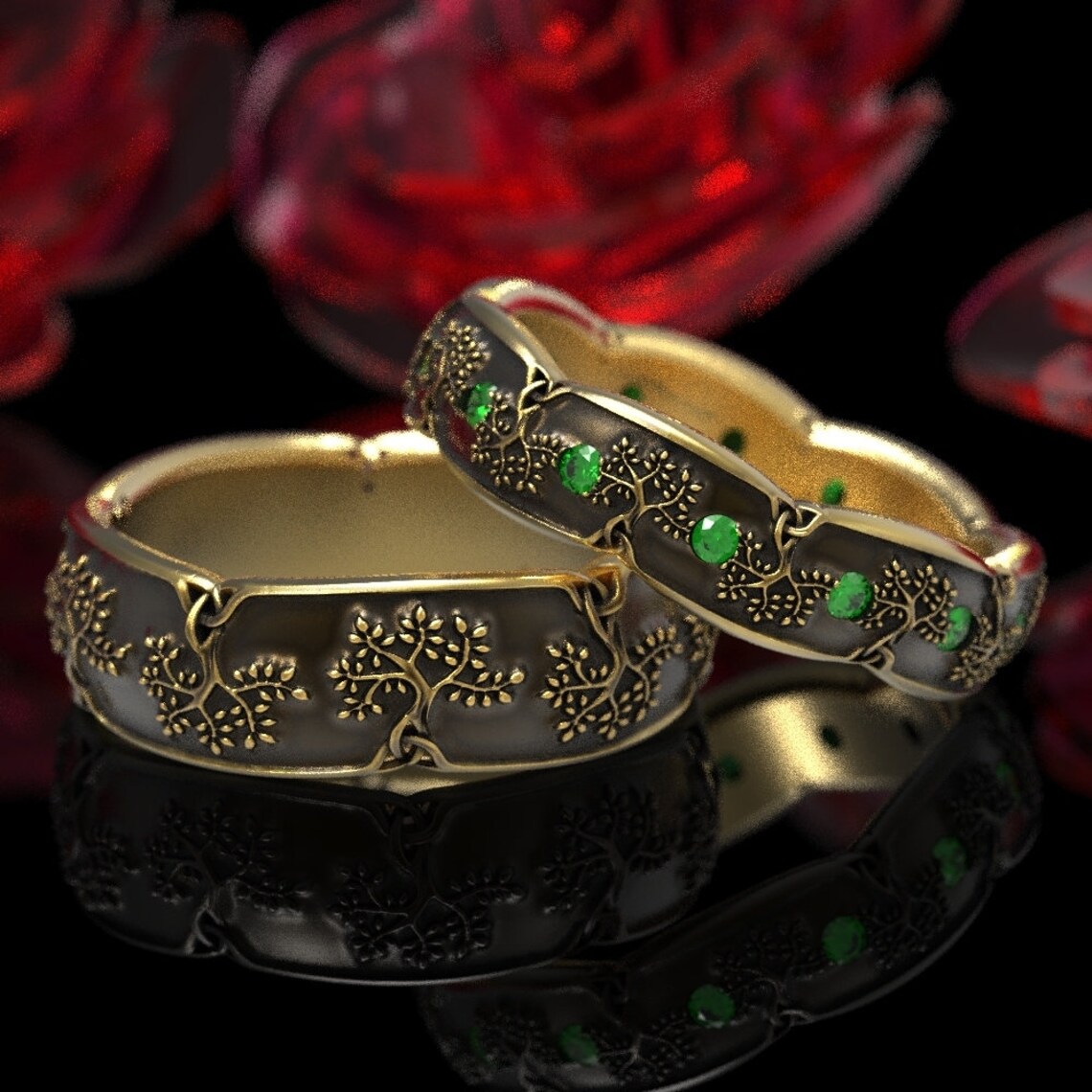 Celtic Gold Tree of Life Ring Gold Tree of Life Kabbalah | Etsy