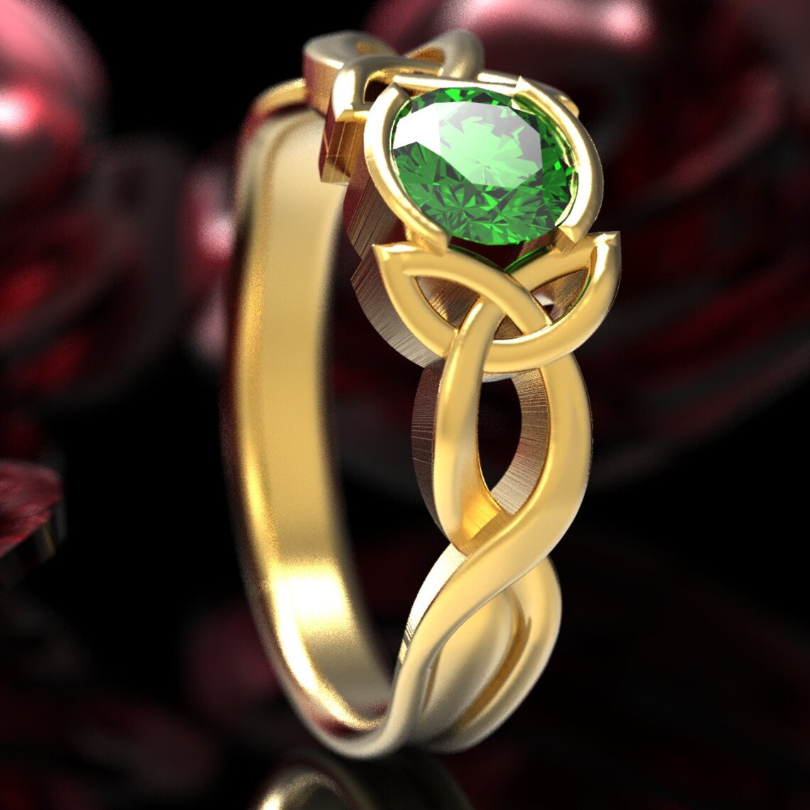 Celtic Emerald Engagement Rings