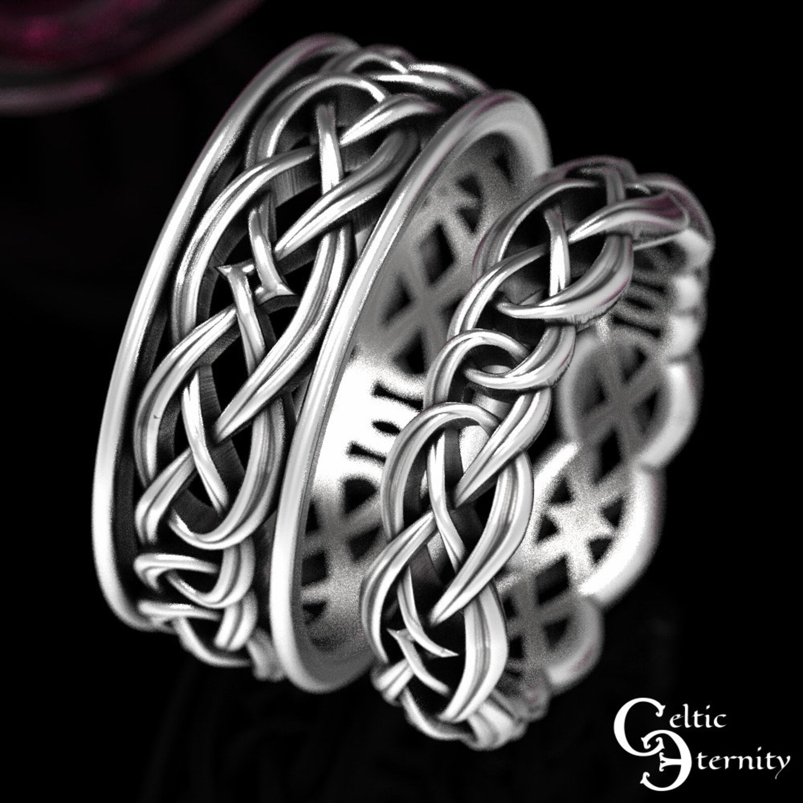 Matching Celtic Wedding Bands Sterling Celtic Ring Set - Etsy