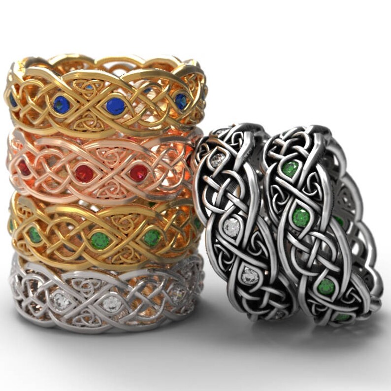 Infinity Wedding Band Celtic Wedding Ring Sapphire & - Etsy