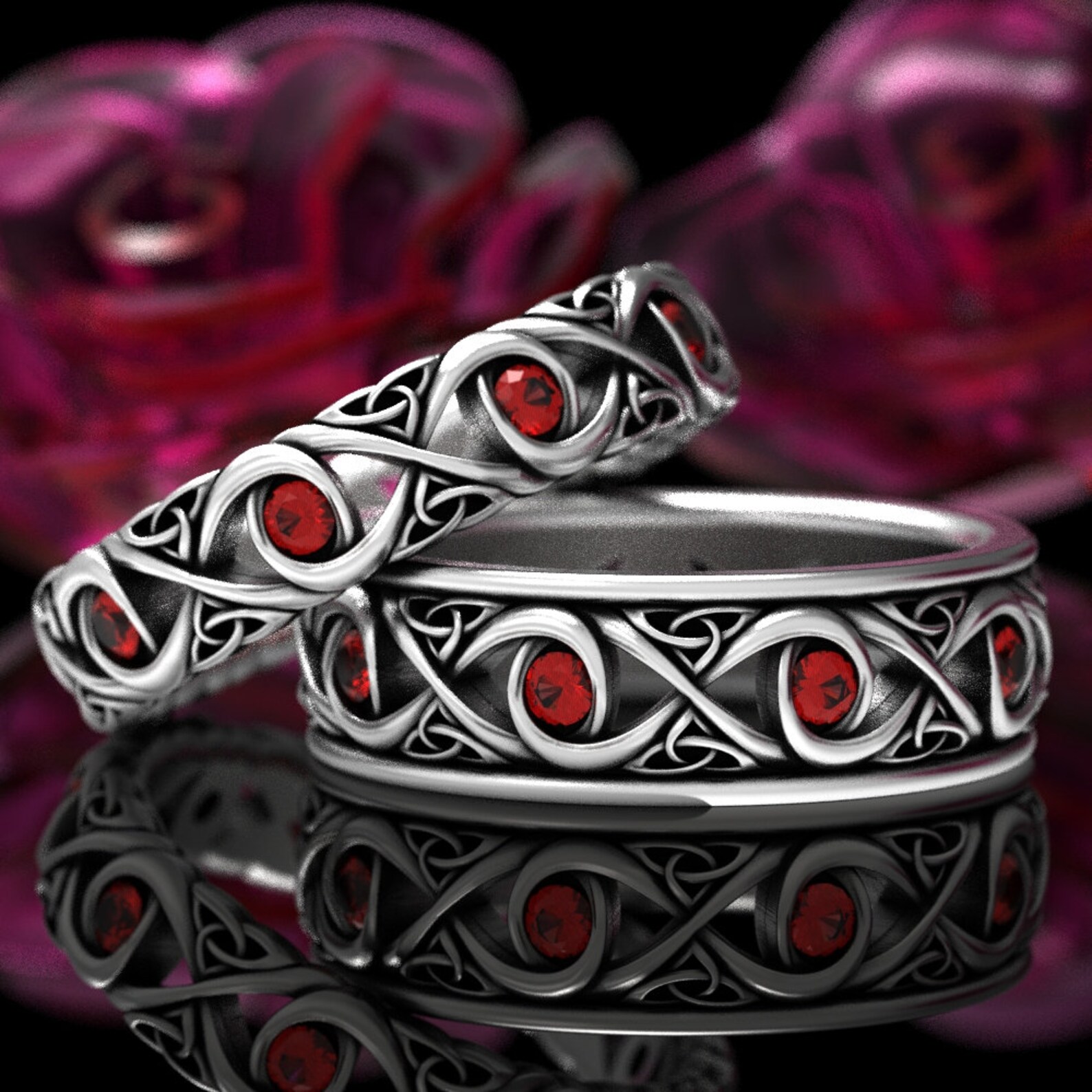 Infinity Ruby Wedding Ring Celtic Ruby Wedding Ring Infinity | Etsy