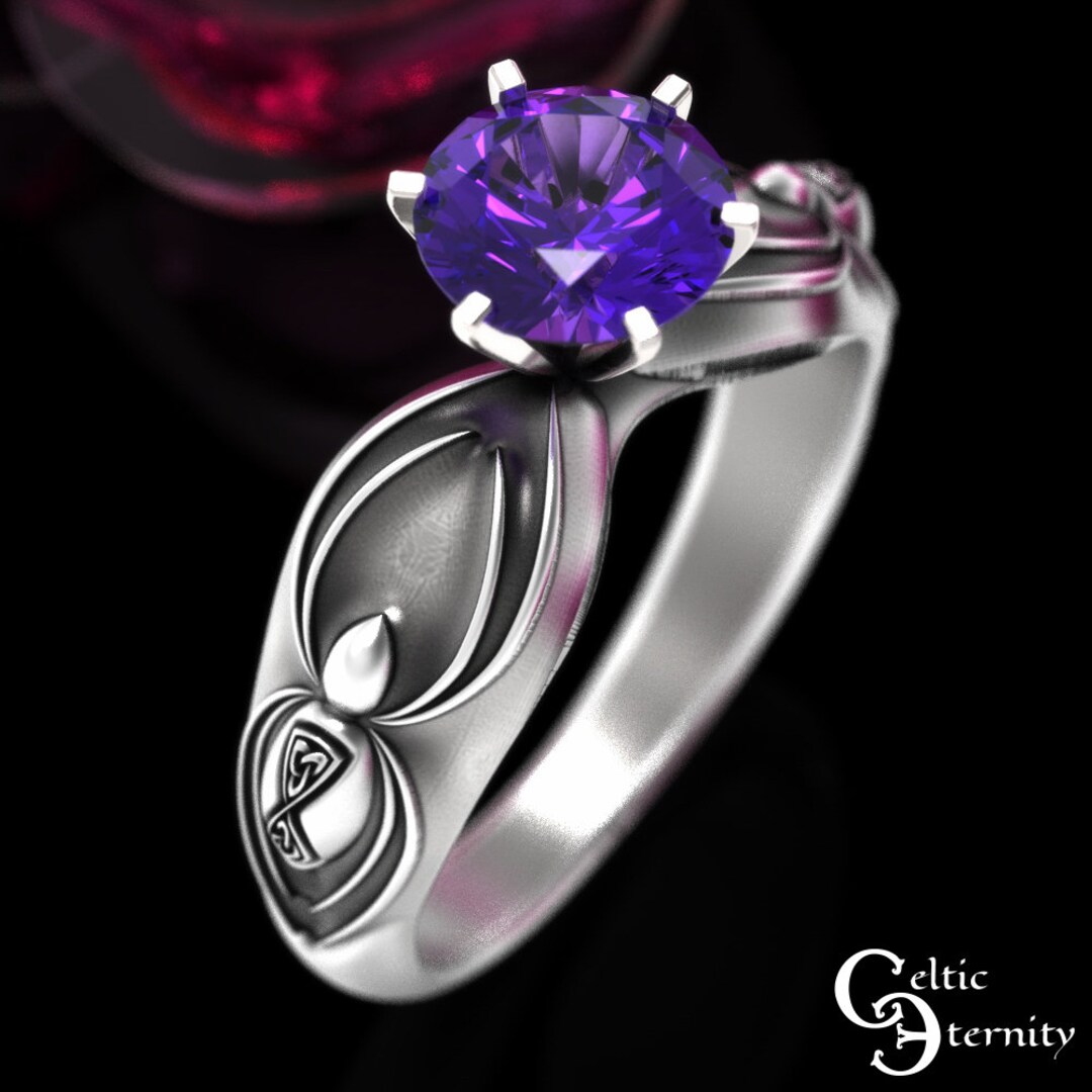 Sterling Spider Engagement Ring, Amethyst Spider Ring, Celtic Spider ...