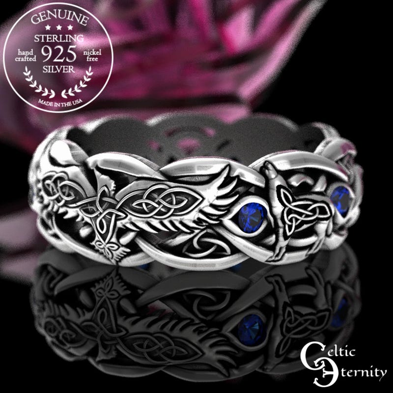 Raven Wedding Ring - Etsy