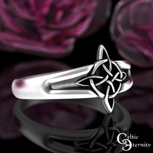 Simple Gold Knotwork Ring, Gold Witch's Knot Ring, 10K Womens Celtic ...