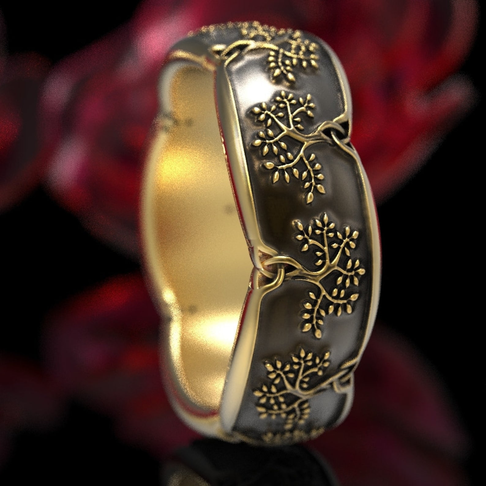 Celtic Gold Tree of Life Ring Gold Tree of Life Kabbalah | Etsy