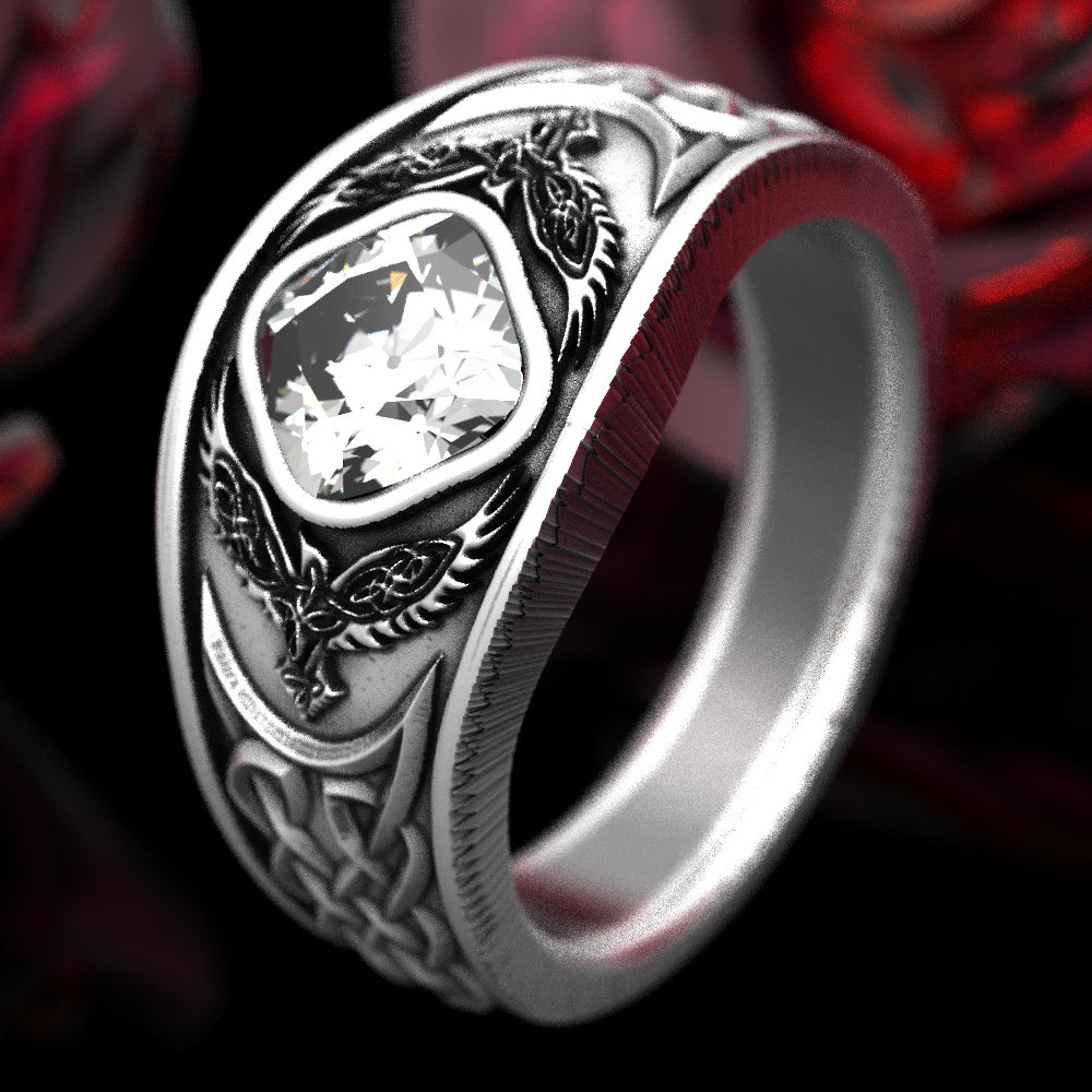 RESERVED FOR Grace Sterling Silver Oden's Ravens & Helm of Awe Ring ...