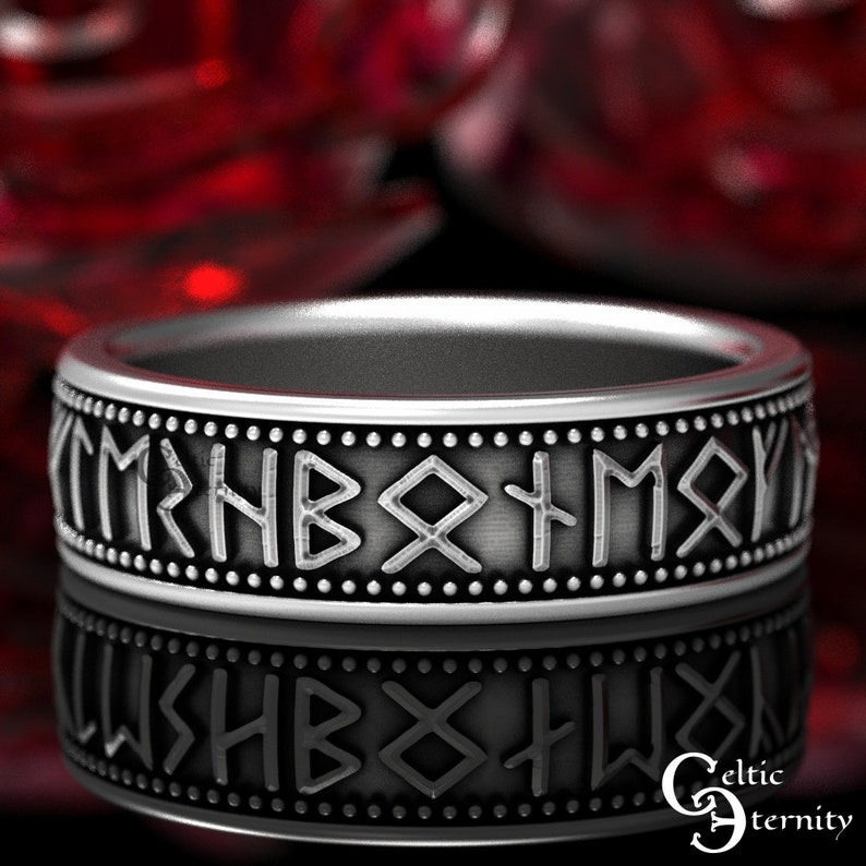 Viking Rune Ring Sterling Silver Norse Ring Norse Wedding - Etsy