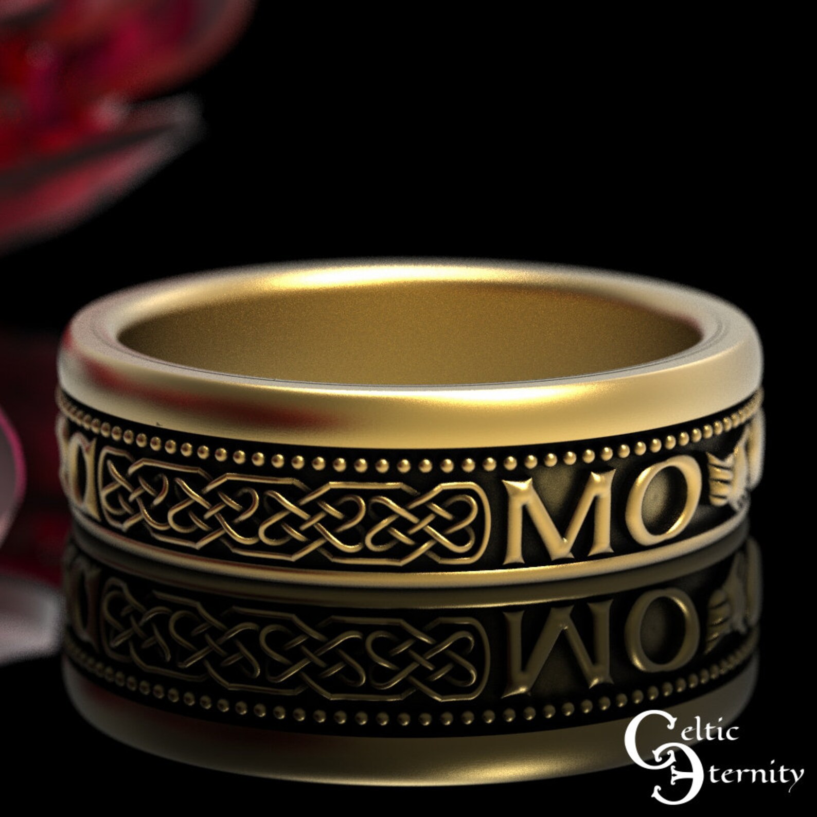 Gold Irish Soulmate Rings Modern Claddagh Ring Set His Hers | Etsy