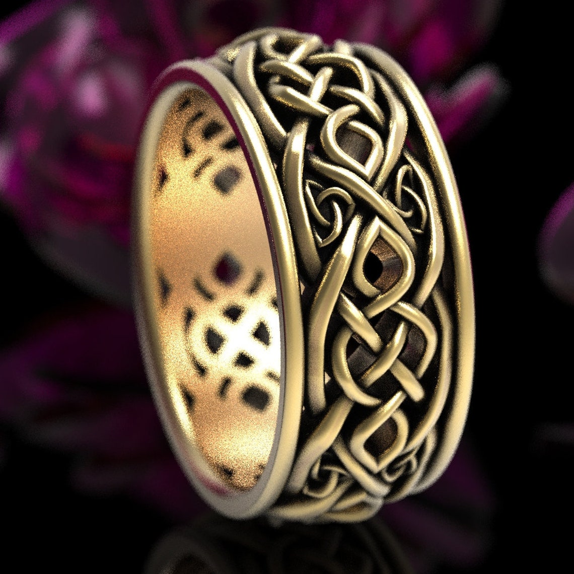 Gold Mens Infinity Ring Mens Gold Wedding Ring Mens Celtic | Etsy
