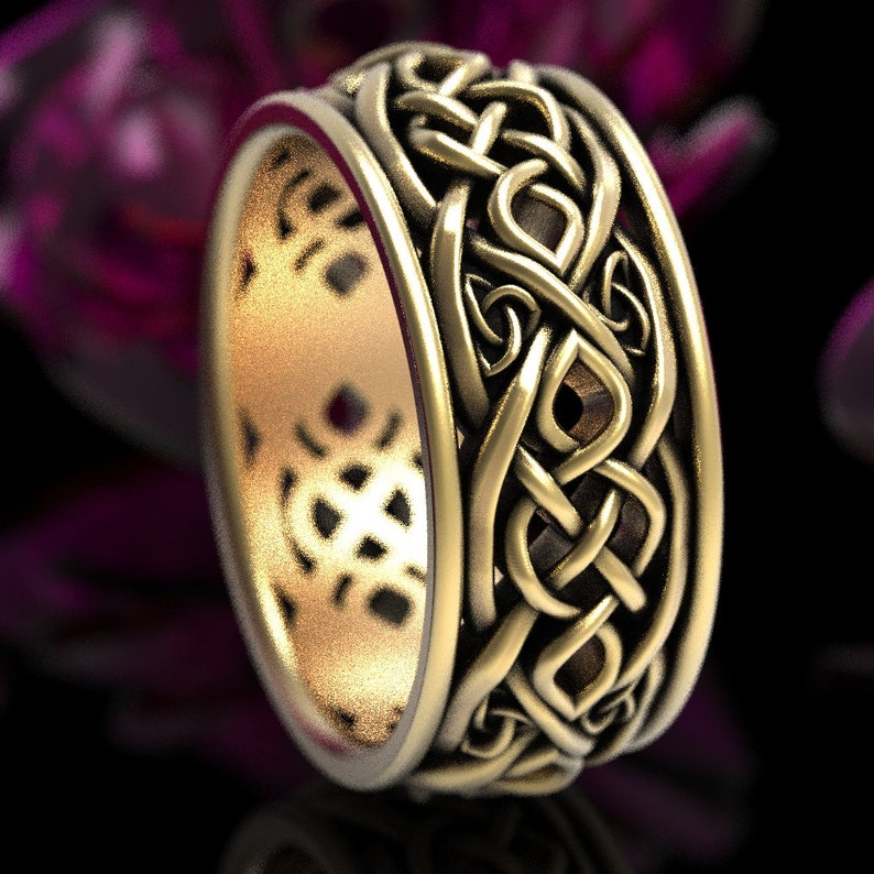 Gold Mens Infinity Ring Mens Gold Wedding Ring Mens Celtic | Etsy