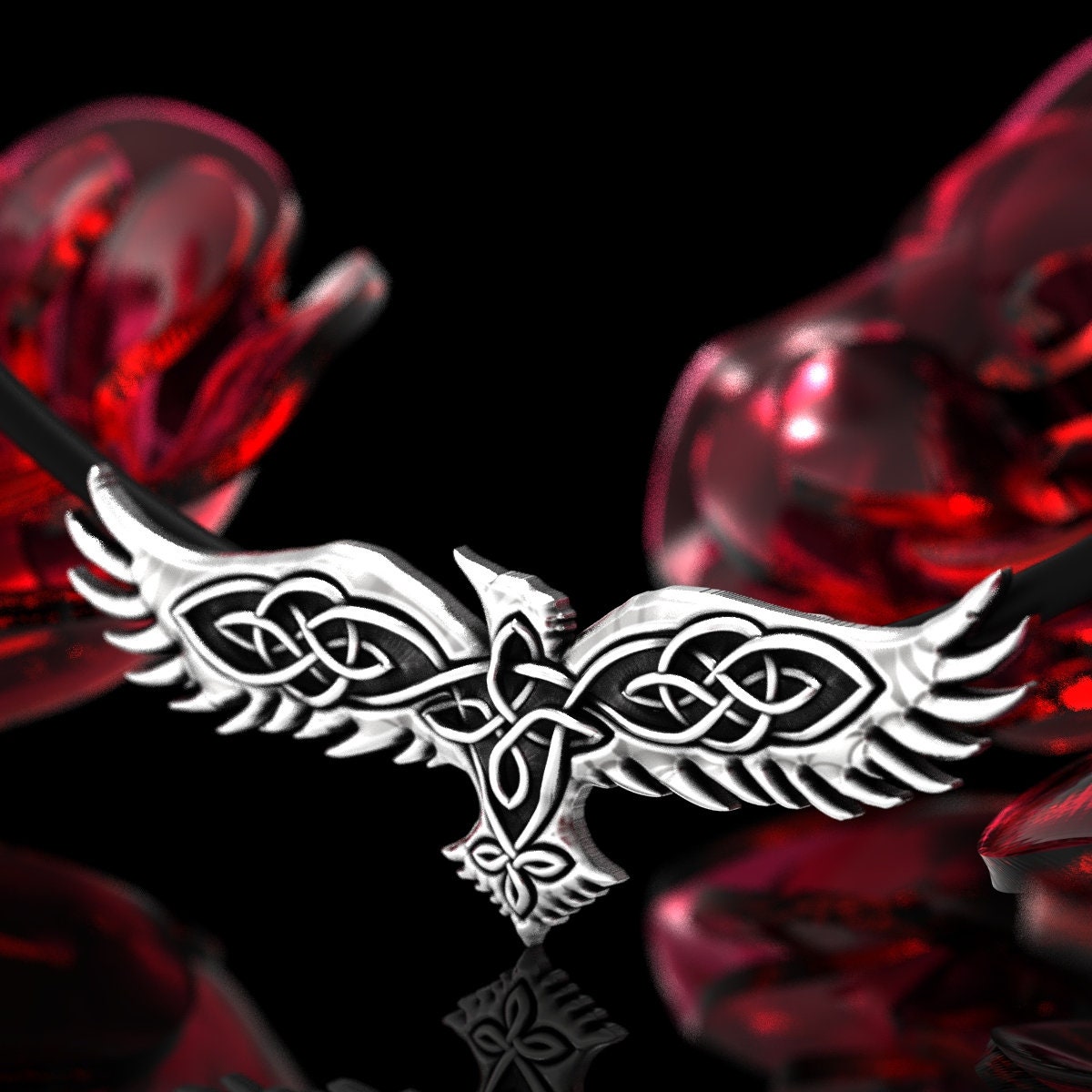 Celtic Raven Pendant, Norse Raven Necklace, Viking Raven Pendant ...