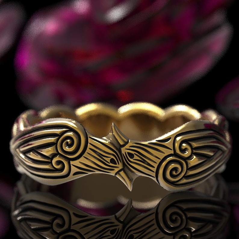 Gold Raven Ring Hugin & Munin Viking Raven Ring Raven | Etsy