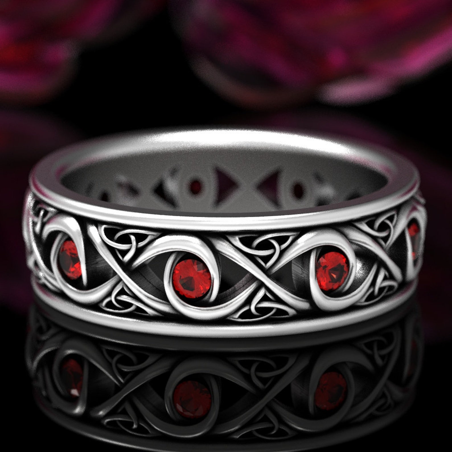 Infinity Ruby Wedding Ring Celtic Ruby Wedding Ring Infinity - Etsy