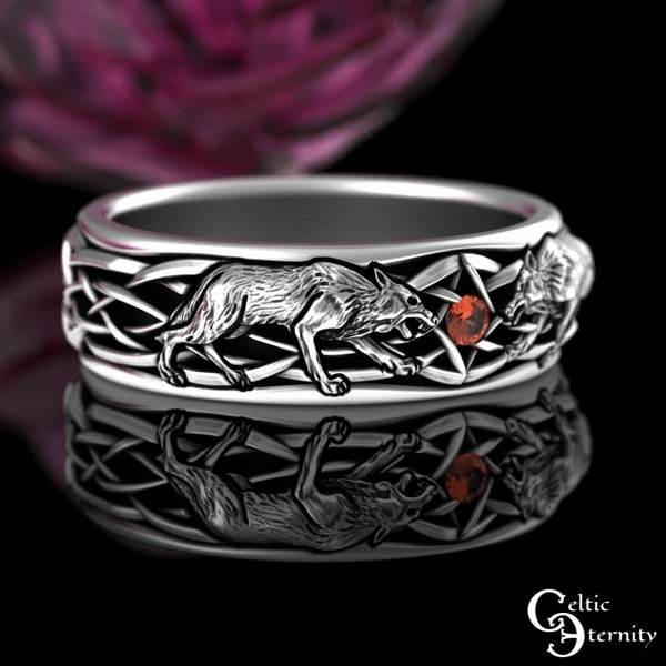 Mens Silver Garnet Ring - Etsy