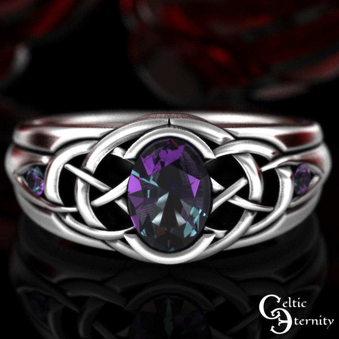 Alexandrite Statement Ring, Sterling Alexandrite Wedding Ring, Oval ...